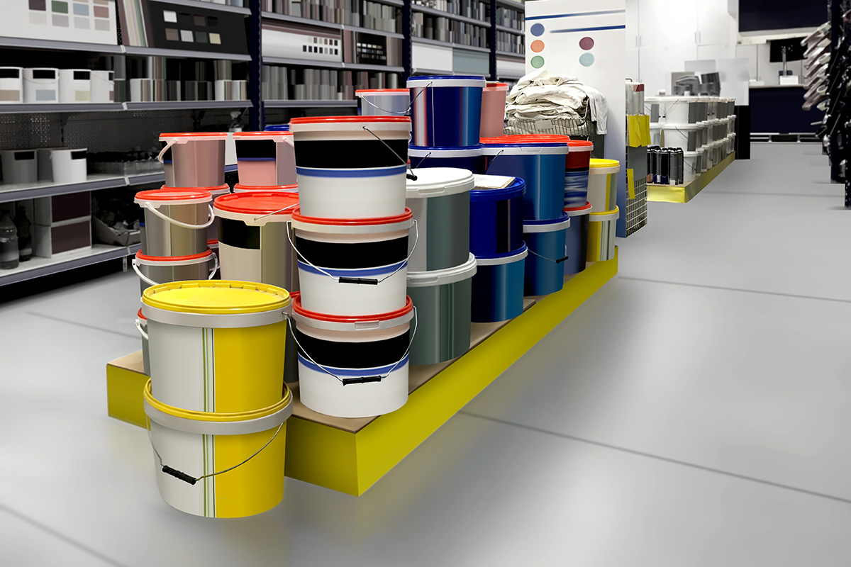 Farbeimer-Etiketten: robuste Produktetiketten für Korpus und Deckel