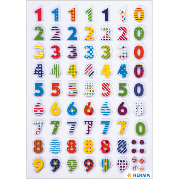Sticker Bunte Zahlen, Stone