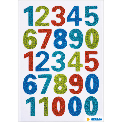 Sticker Zahlen, glittery