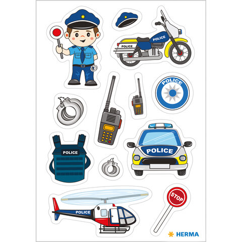 Sticker Polizei hochwertige Optik viele Motive Jetzt bei HERMA online ...