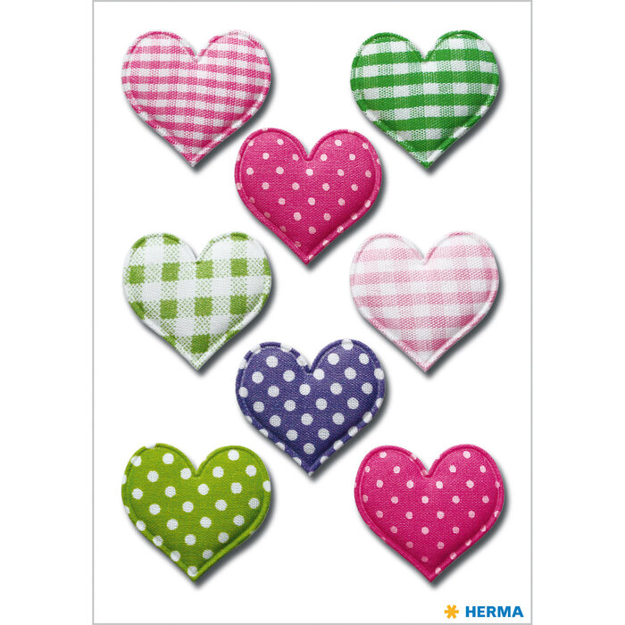 Sticker Herzen, Stoff
